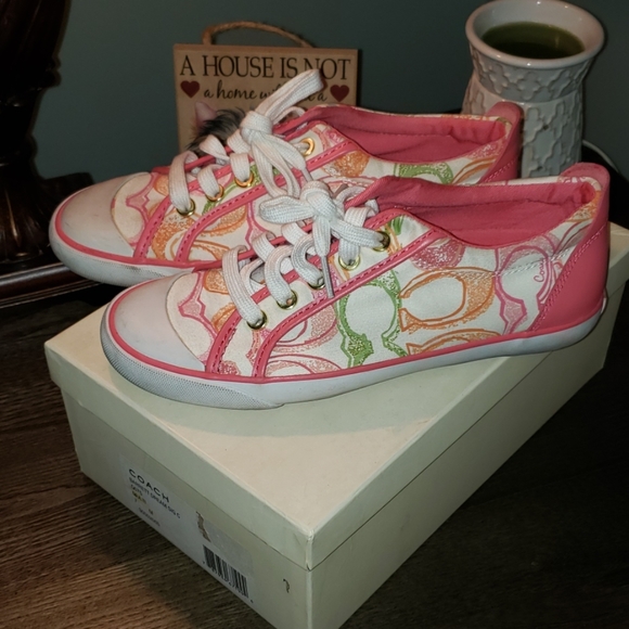 Coach | Shoes | Coach Poppy Barrett Dream Multi Sig C Sneakers 7 | Poshmark